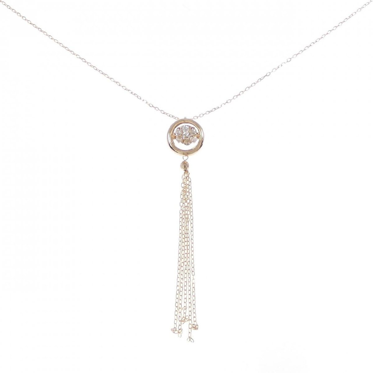 Yahoo!オークション - K18PG フラワー ダイヤモンド ネックレス 0.30CT