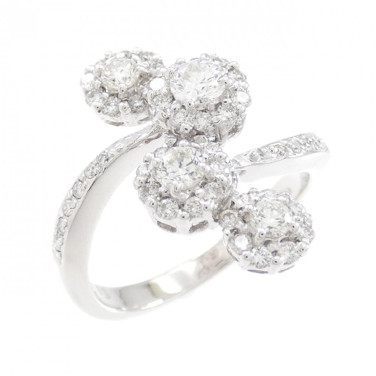 Yahoo!オークション - K18WG ダイヤモンド リング 0.80CT