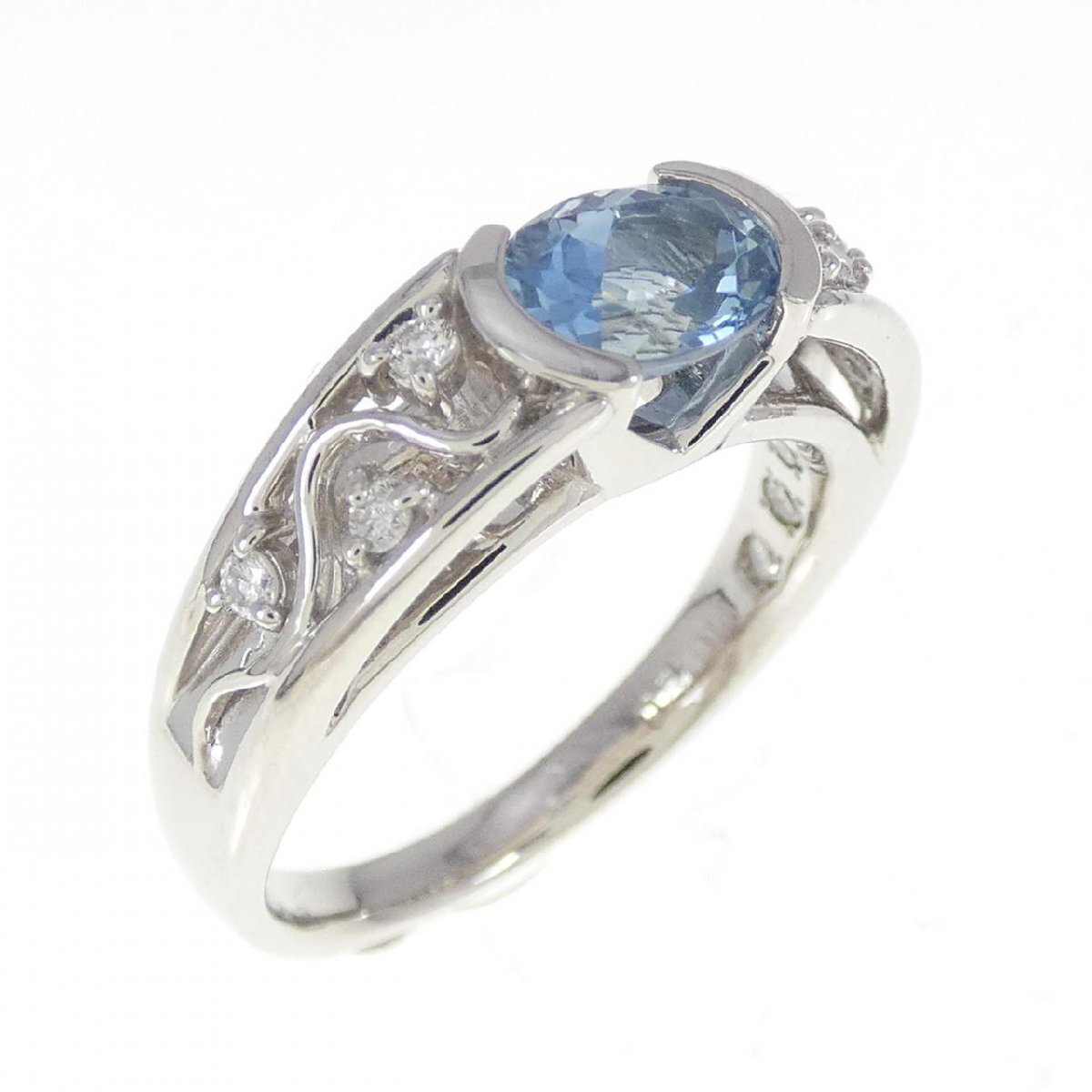 Yahoo!オークション - PT アクアマリン リング 0.81CT