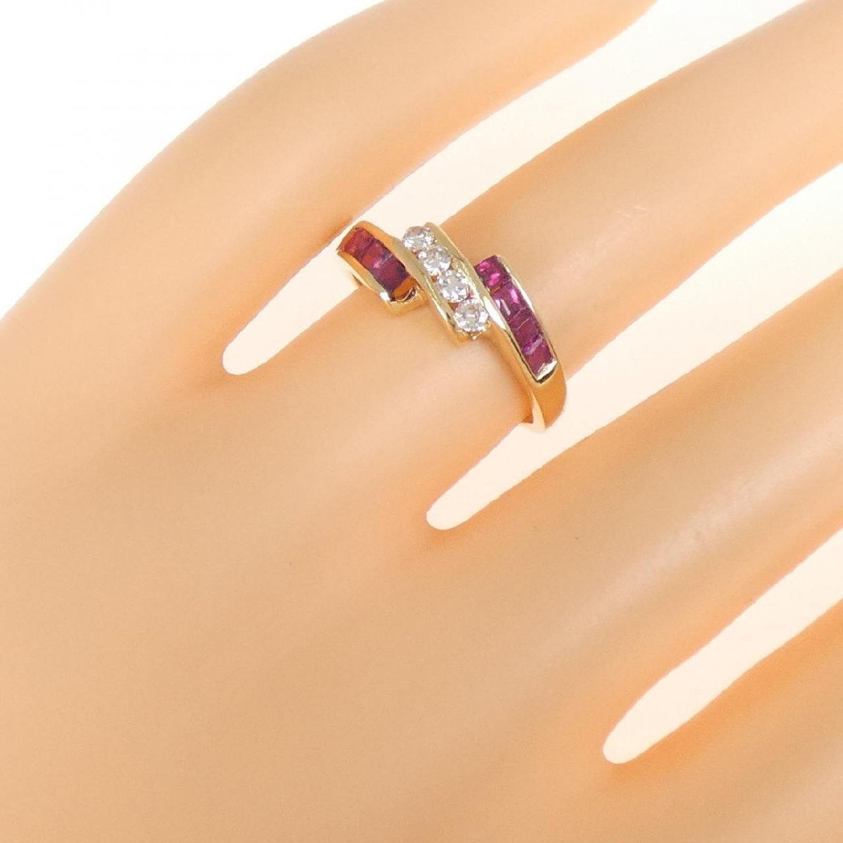 Yahoo!オークション - 18KYG ルビー リング