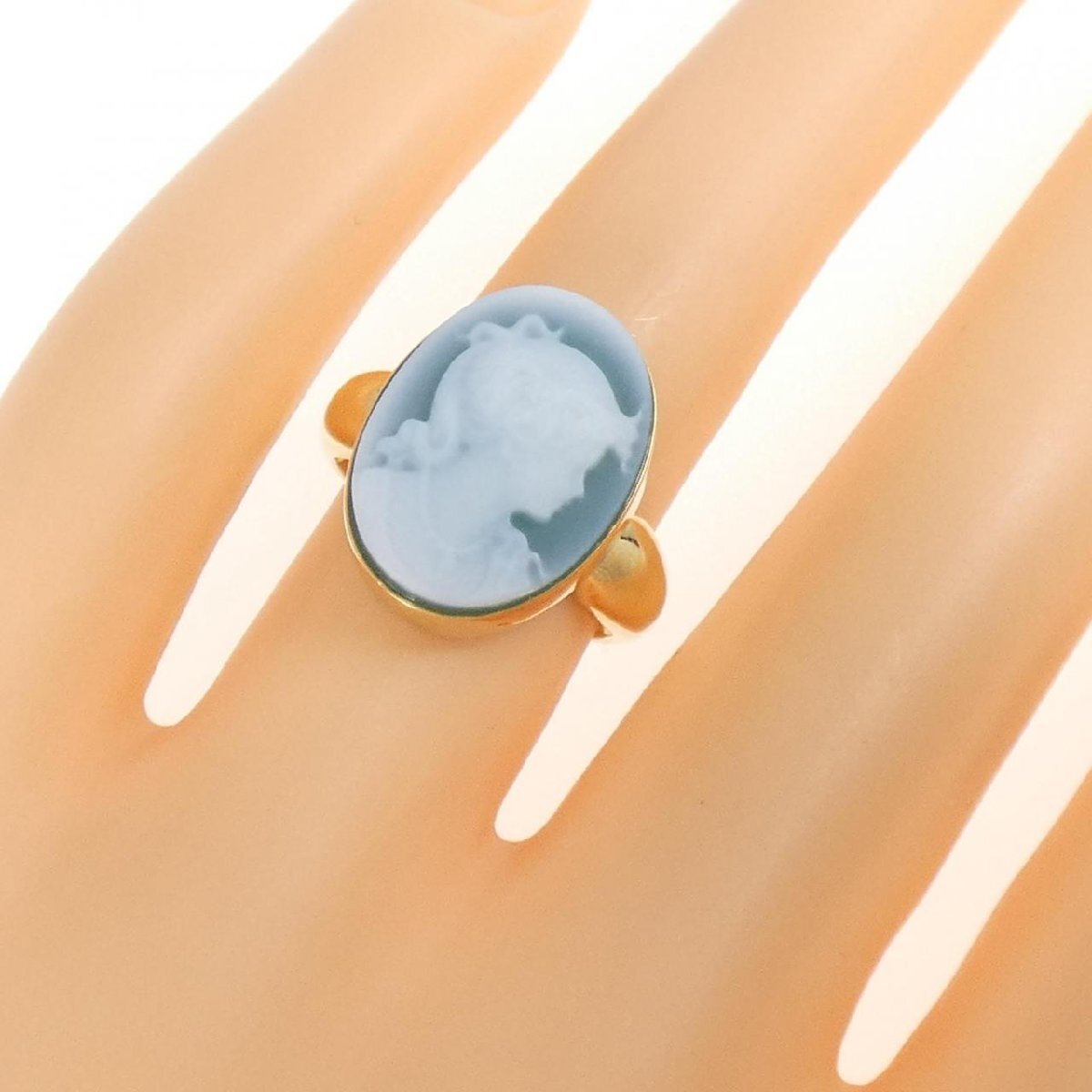 Yahoo!オークション - K18YG メノウカメオ リング