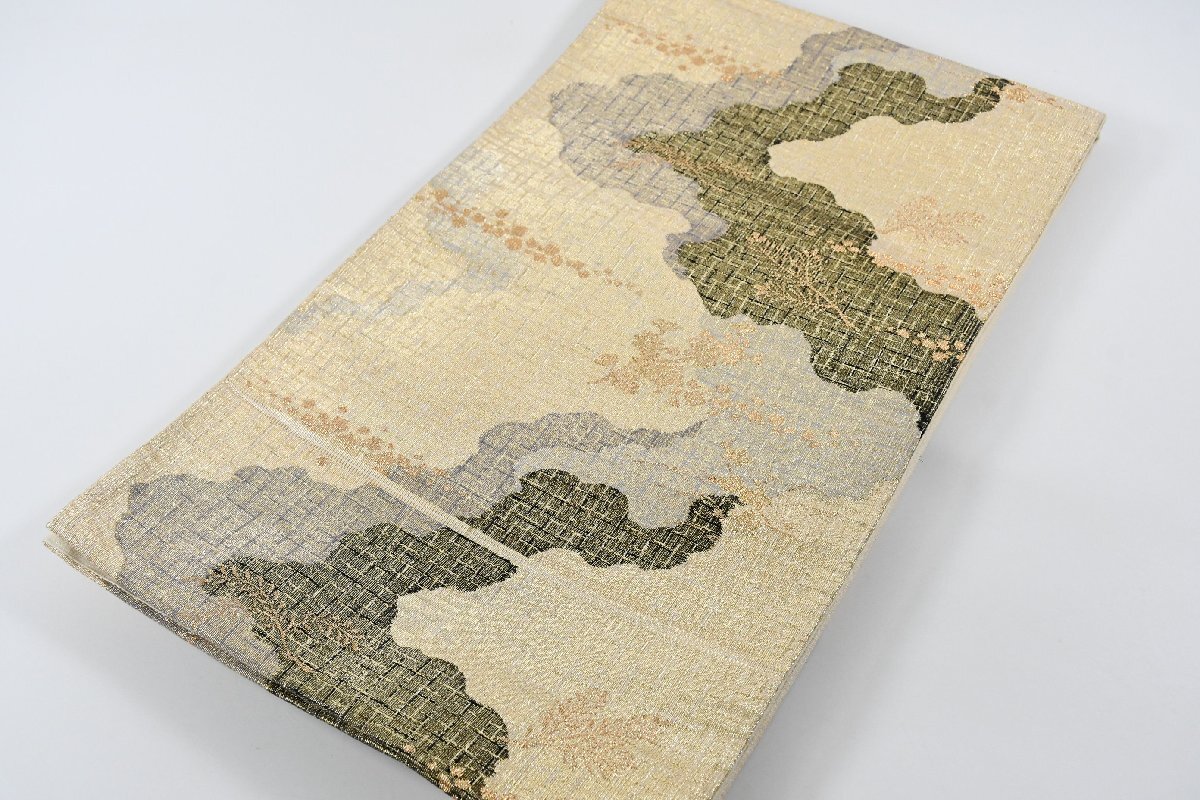 Yahoo!オークション - 袋帯 六通柄 金糸 自然文様 帯丈422cm 着物屋 ne...