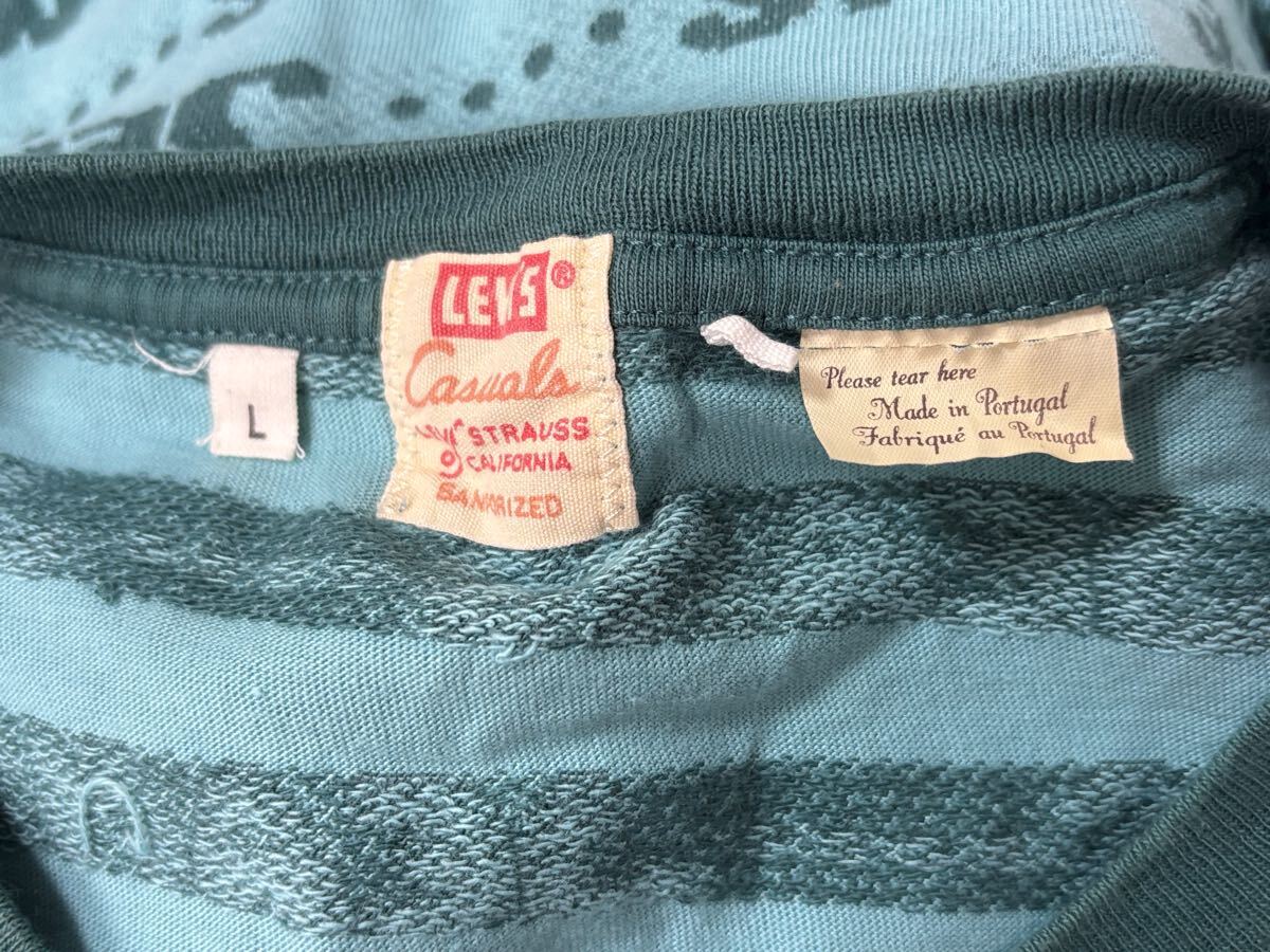 LEVI'S VINTAGE JEANSロゴ総柄Tシャツ Lサイズ ポルトガル製 All LEVI'S VINTAGE JEANSロゴ総柄Tシャツ Lサイズ ポルトガル製 All