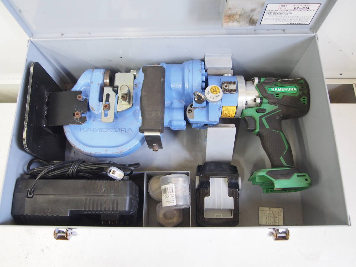 3F0322-9 KAMEKURA 亀倉精機 レスバリヤ 充電 バッテリー式ポートパンチャー 穴あけ RF-B3A 18V 替刃付き(パンチャー)｜売買されたオークション情報、yahooの商品 ...