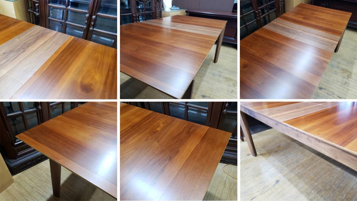 Yahoo!オークション - D49 ウォールナット 拡張式ダイニングテーブル