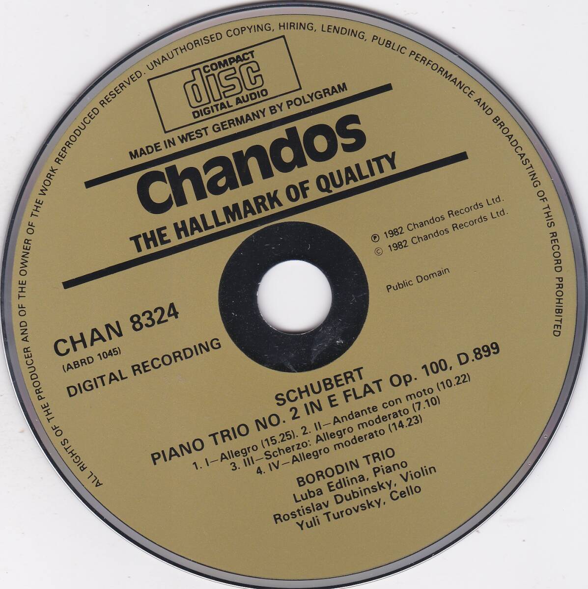 Yahoo!オークション - Chandos西独初期Gold ボロディン・トリオ シュ...