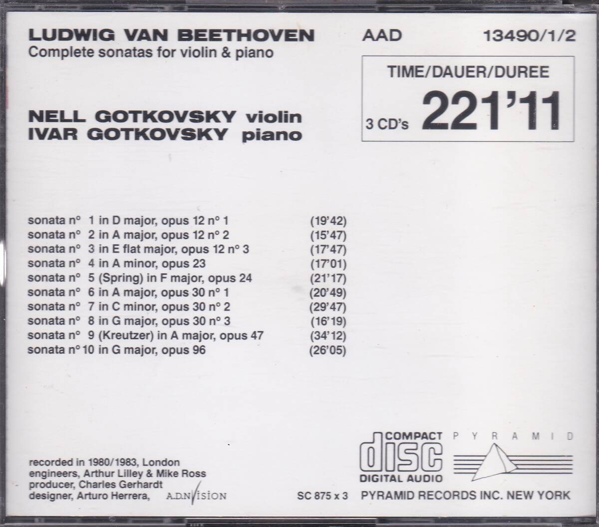 Yahoo!オークション - PYRAMID ゴトコフスキー ベートーヴェン Vnソナ...