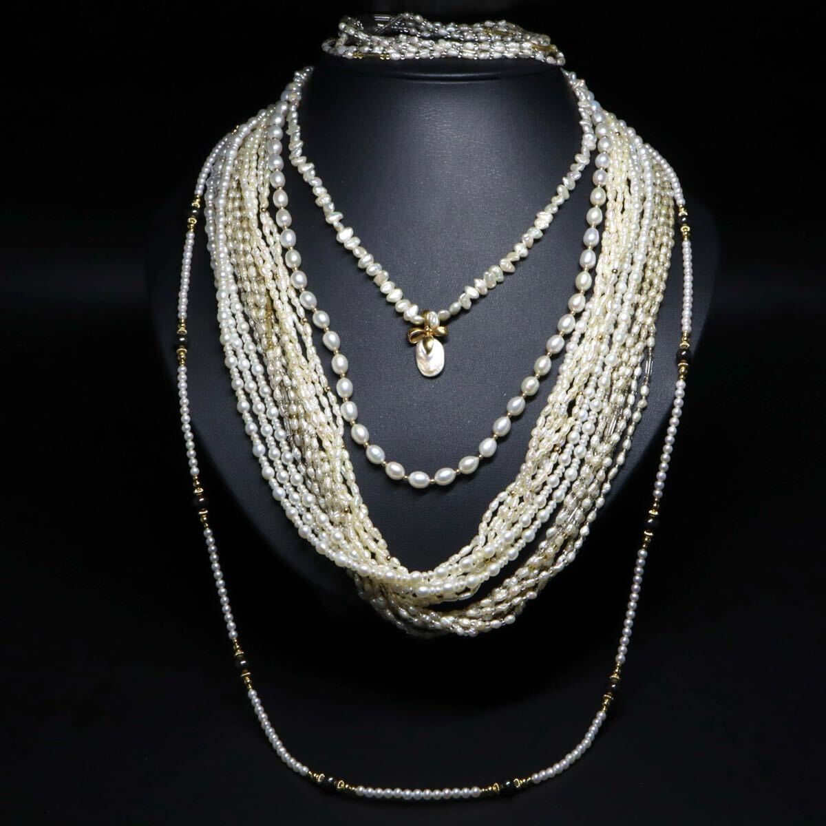 セット売り K18入り 大量 本真珠ネックレス6点/ブレスレットおまとめ A 約154.7g pearl パール necklace jewelry EB1/EB3 A301(真珠)｜売買された ...