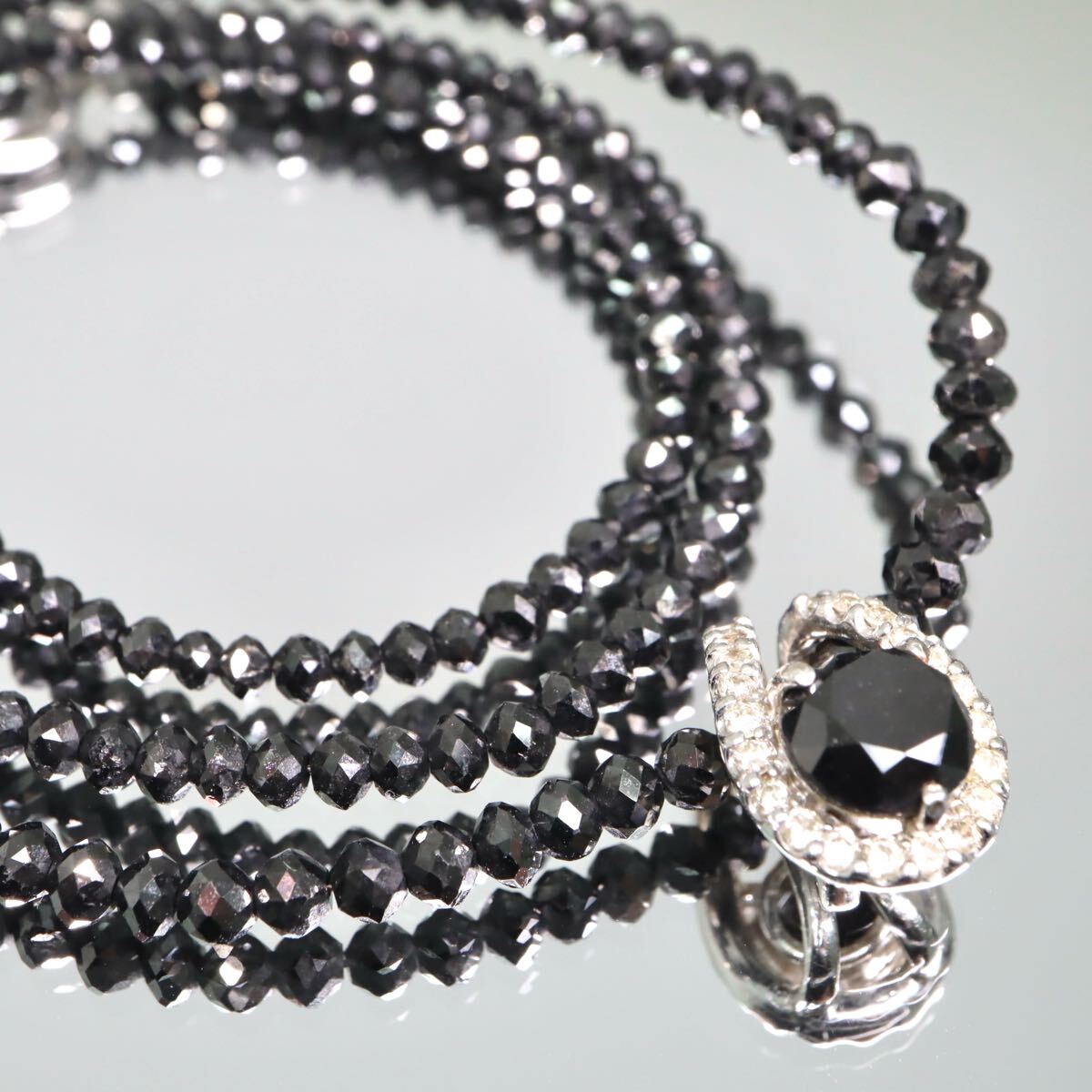 Yahoo!オークション - K18WG 0.21ct/1.57ct 天然ブラックダイヤモンド/...