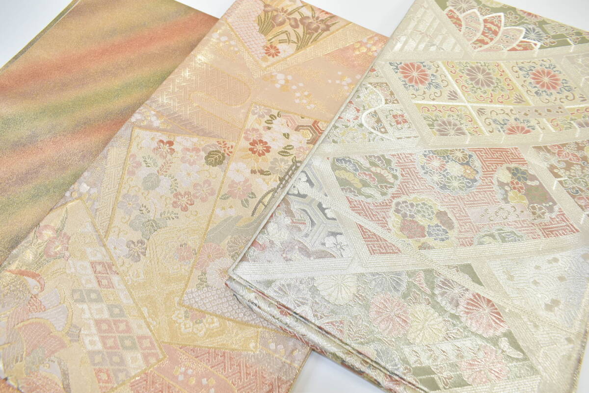 Yahoo!オークション - 【きものや】A389 すべて正絹 袋帯 六通柄 全通...