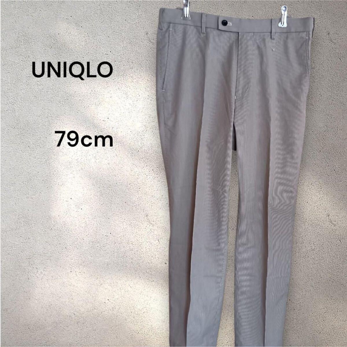 Yahoo!オークション - UNIQLO ユニクロ ライトグレー スラックス 79cm ...