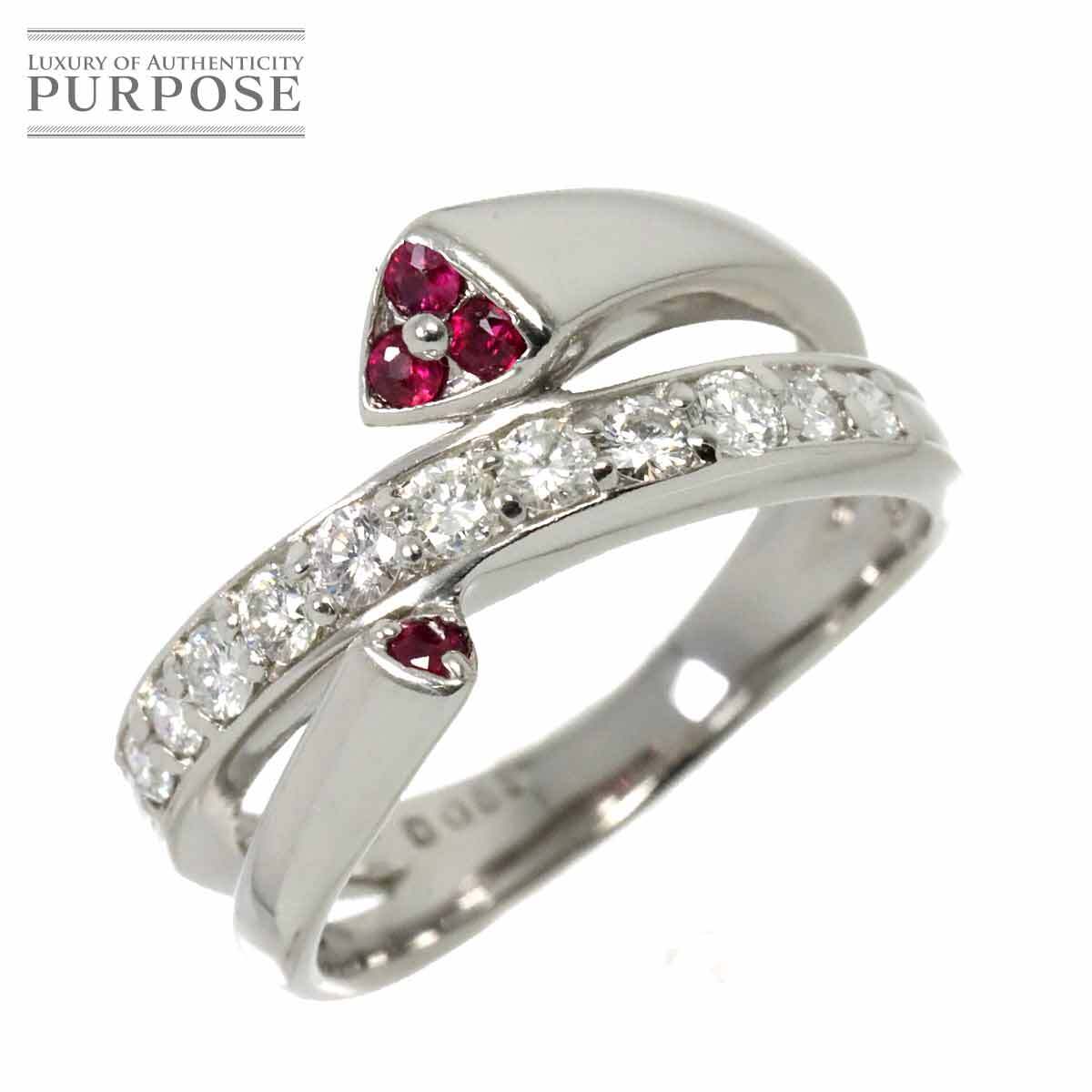 Yahoo!オークション - リング 14号 ダイヤ 0.58ct ルビー Pt プラチナ ...