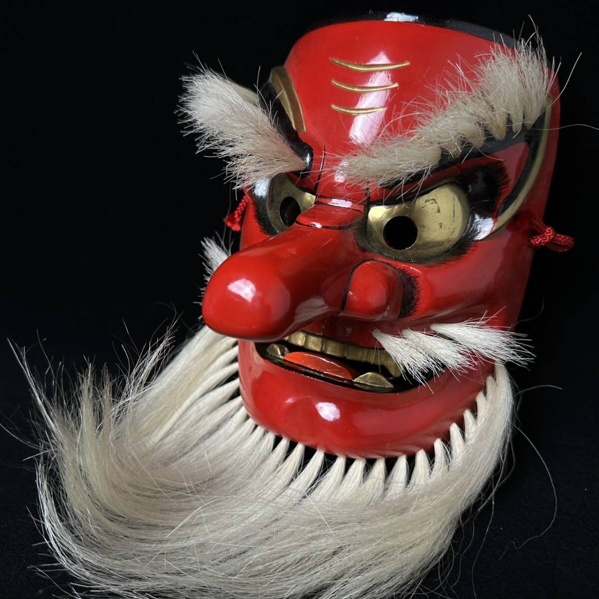 コレクター買取品 猿田彦命 天狗面 神楽面 能面 お面 狂言 木彫 コレクター買取品 猿田彦命 天狗面 神楽面 能面 お面 狂言 木彫