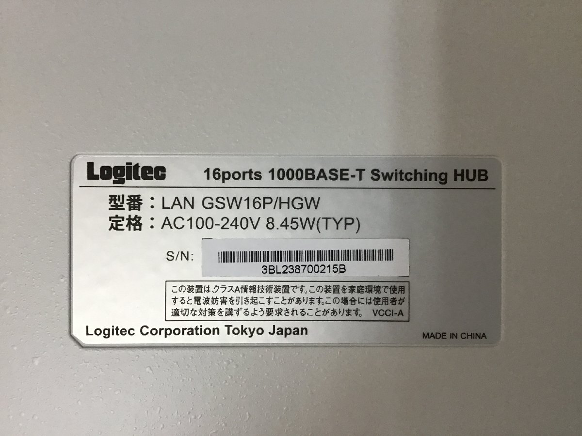 Yahoo!オークション - 【美品】Logitec LAN-GSW16P/HGW GigaBit スイッ...