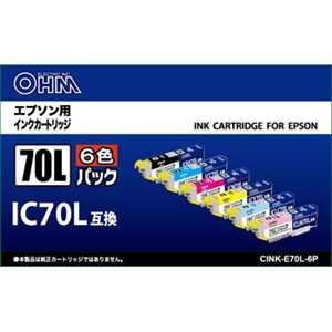 Yahoo!オークション - オーム電機 汎用インク EPSON用 E70L-6P