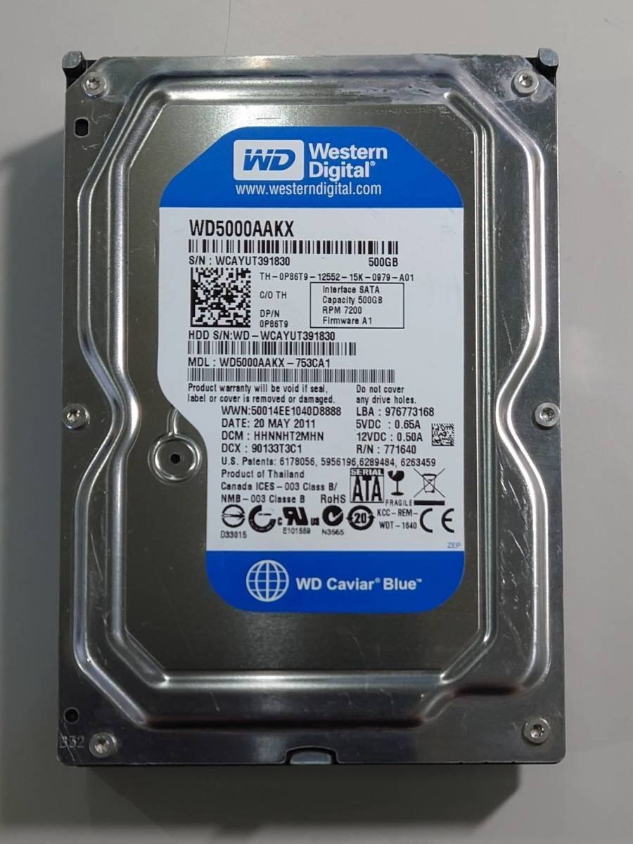 Yahoo!オークション - KN2567 WesternDigital WD5000AAKX HDD 500GB