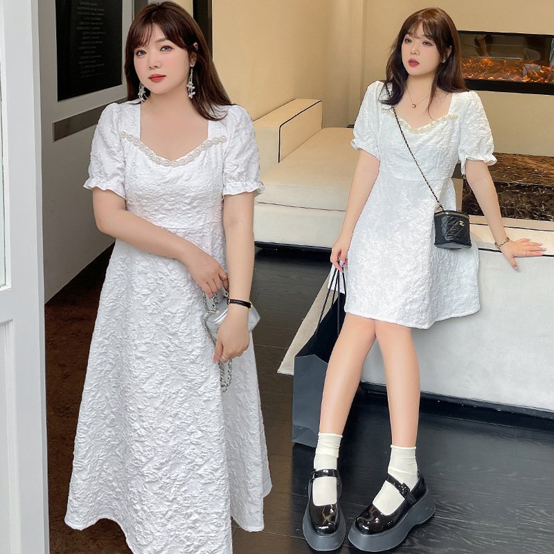 Yahoo!オークション - 2L～6L大きいサイズ 胸元可愛いパール付き 花柄...