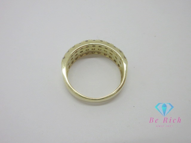Yahoo!オークション - K18 YG ダイヤモンド 1.00ct 付 パヴェ リング ...