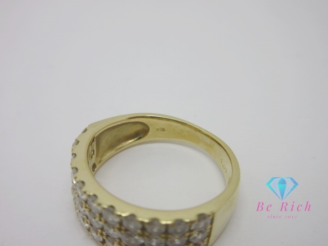 Yahoo!オークション - K18 YG ダイヤモンド 1.00ct 付 パヴェ リング ...