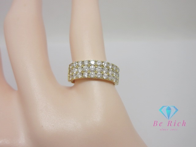 Yahoo!オークション - K18 YG ダイヤモンド 1.00ct 付 パヴェ リング ...