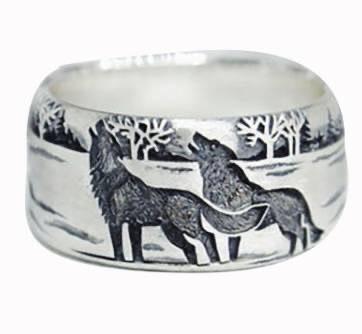 Yahoo!オークション - 【A164】リング メンズ 指輪 シルバー 狼 ウルフ...