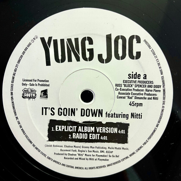 Yahoo!オークション - 英12” Yung Joc Nitti Its Goin Down PRO15946 ...