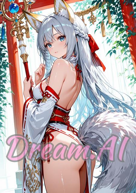 Yahoo!オークション - A1865 きつね巫女ちゃん オリジナル セクシー か...