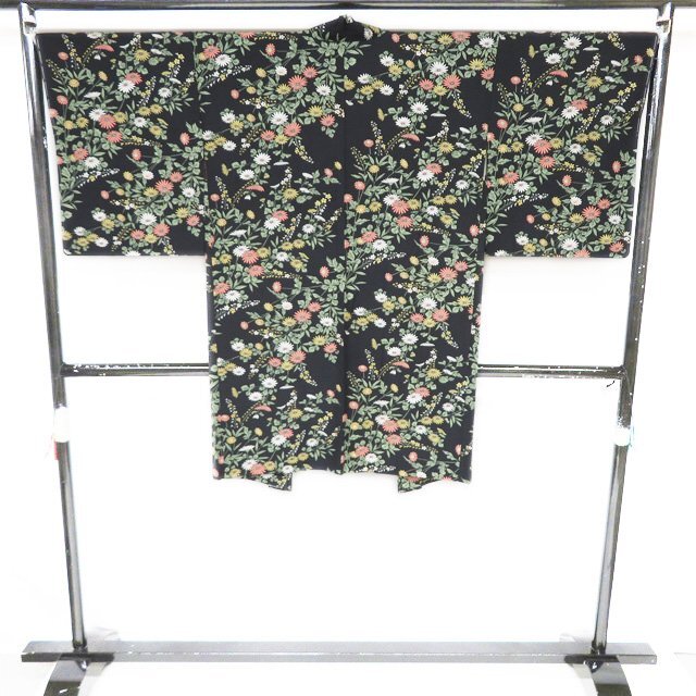 Yahoo!オークション - 羽織 コート 着物 正絹 未使用 羽織紐付き 花模...