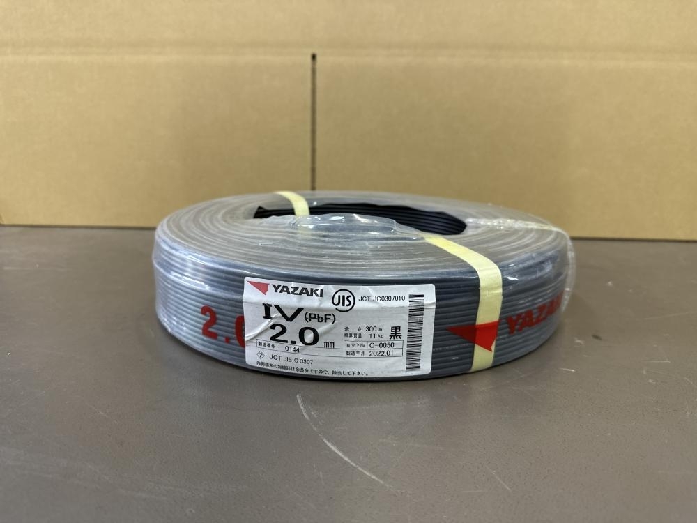 Yahoo!オークション - 007 未使用品 YAZAKI IVケーブル 300m 黒 2.0mm ...