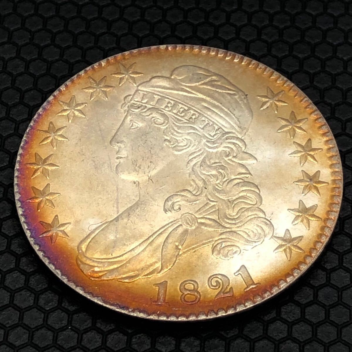 Yahoo!オークション - 920) アメリカ古銭 銀貨 1821年 50C 自由の女神 ...