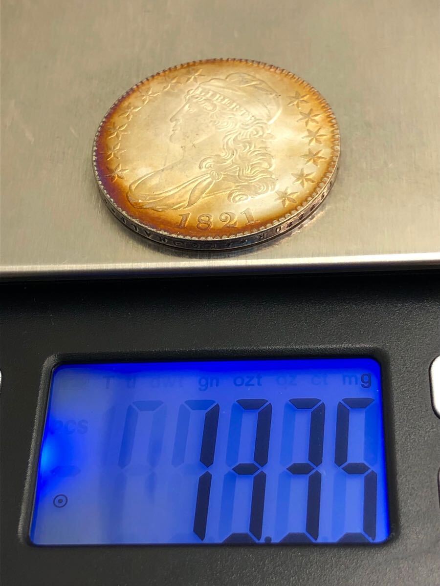 Yahoo!オークション - 920) アメリカ古銭 銀貨 1821年 50C 自由の女神 ...