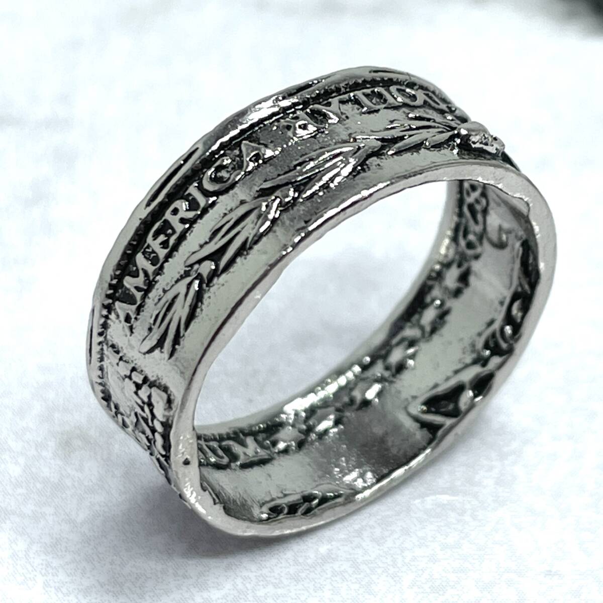 Yahoo!オークション - シルバー リング 指輪 1ドル コイン スター モチ...