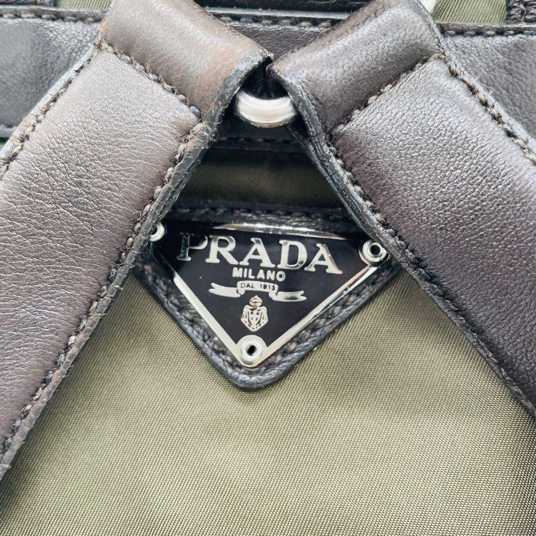 PRADA プラダ リュックサック ナイロン カーキ マルチ バッグ PRADA プラダ リュックサック ナイロン カーキ マルチ バッグ