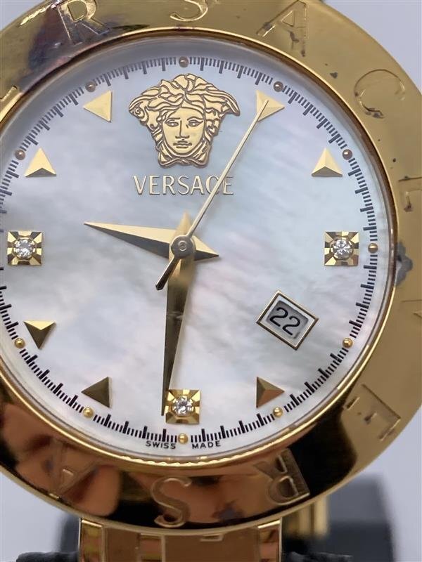 b04】VERSACE ヴェルサーチ シェル文字盤 XLQ90 3Pダイヤ b04】VERSACE ヴェルサーチ シェル文字盤 XLQ90 3Pダイヤ