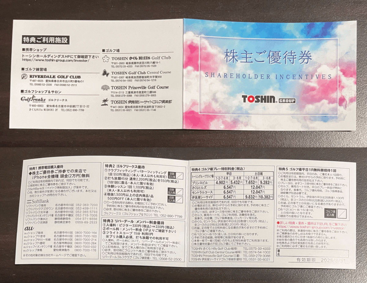 Yahoo!オークション - 【トーシン TOSHIN】株主優待券 ゴルフ場平日1R...