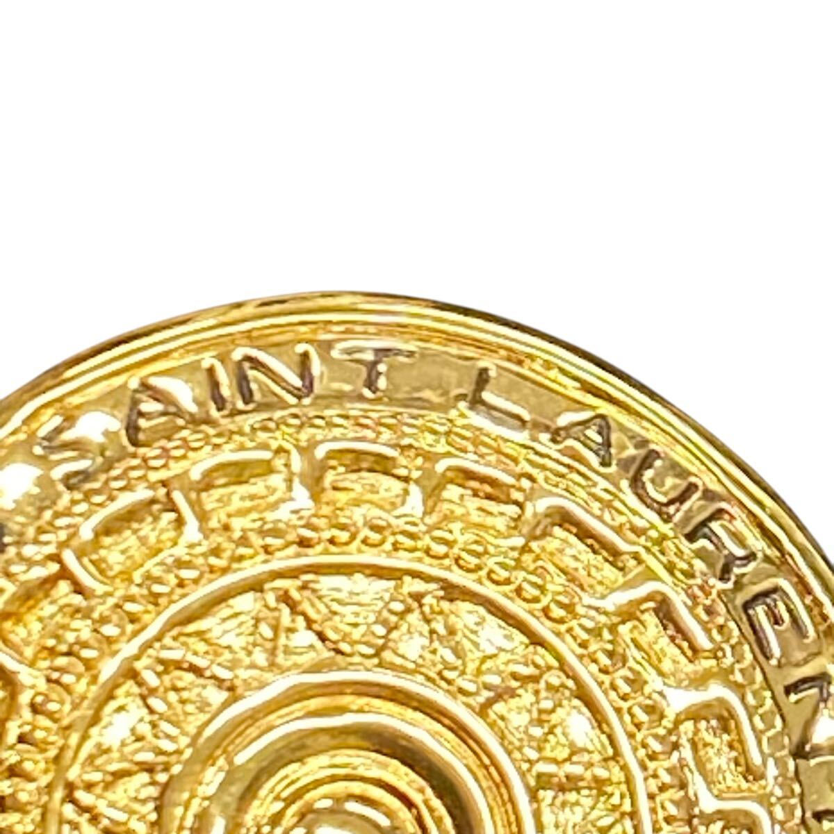 極美品 イヴサンローラン ヴィンテージ ゴールド ロゴ 太陽 ピン 極美品 イヴサンローラン ヴィンテージ ゴールド ロゴ 太陽 ピン