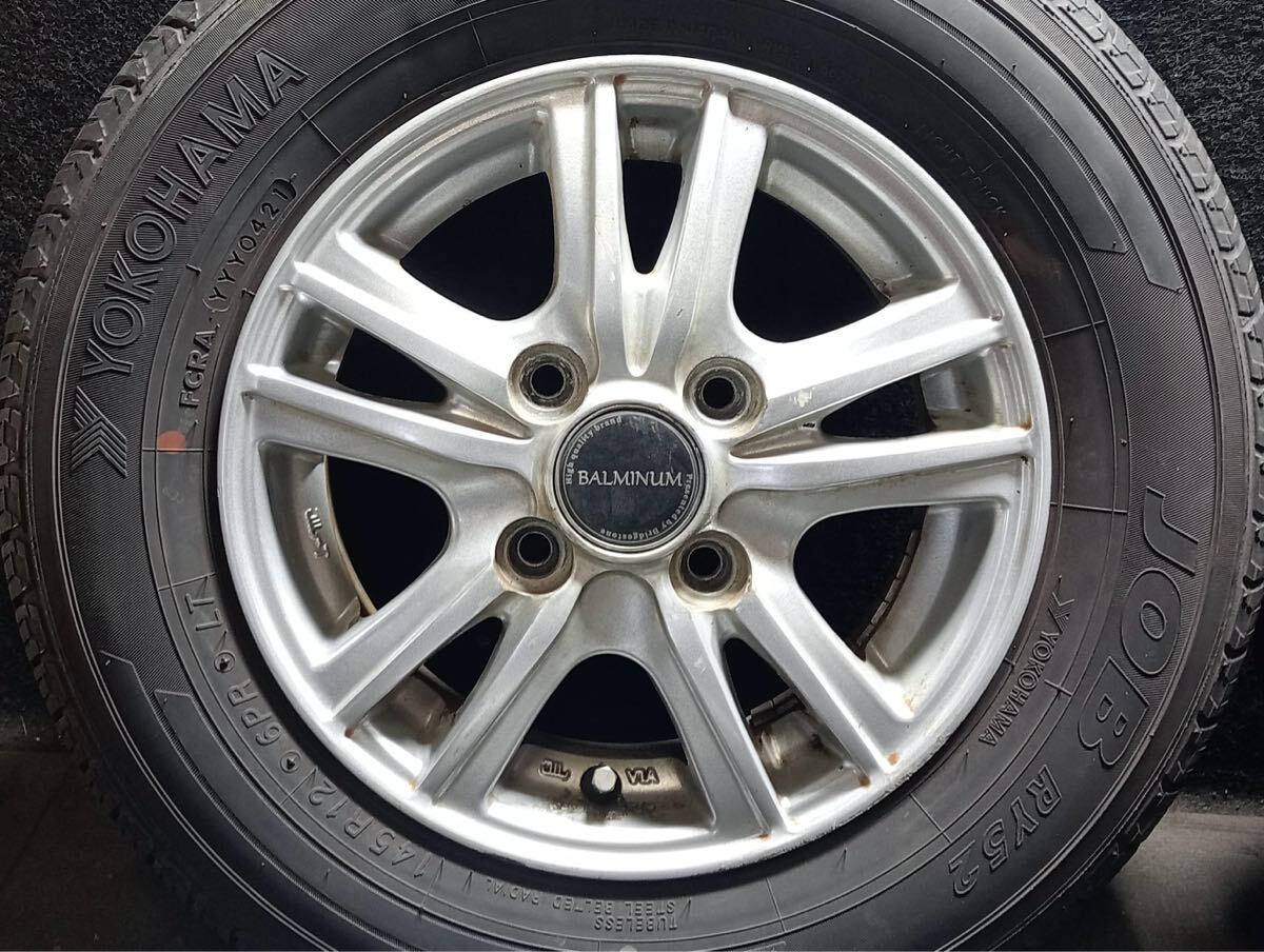 Yahoo!オークション - 145R12 6PR YOKOHAMA JOB RY52 アルミホイール 1...