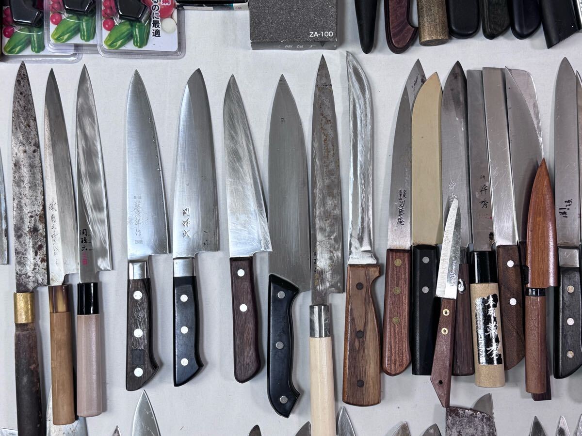 Yahoo!オークション - AZ-583 包丁 大量 まとめ 在銘有 和包丁 出刃 刺...