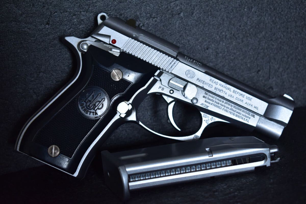 Yahoo!オークション - [限定品] WA ベレッタ M84FS HW シルバー ガスブ...