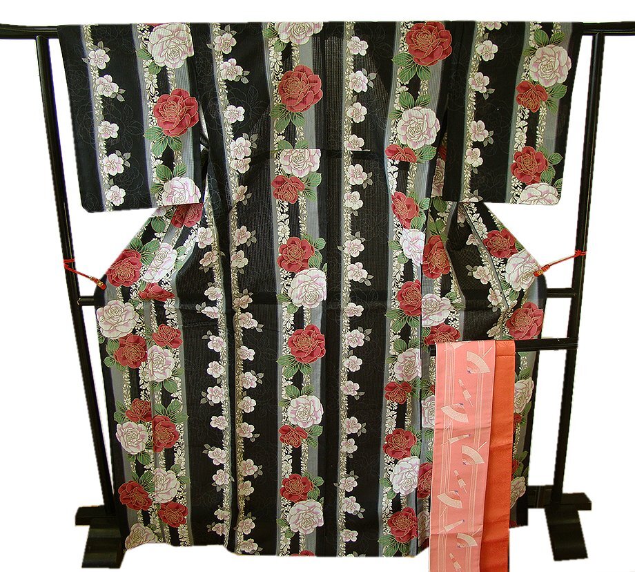 Yahoo!オークション - 時代屋 裄67.1cm 大特価 綿紅梅 浴衣 両面 四...