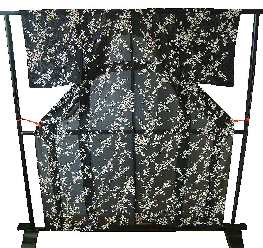 Yahoo!オークション - 時代屋 裄63.6cm 夏物 お洒落 駒絽 小紋 正絹 仕...