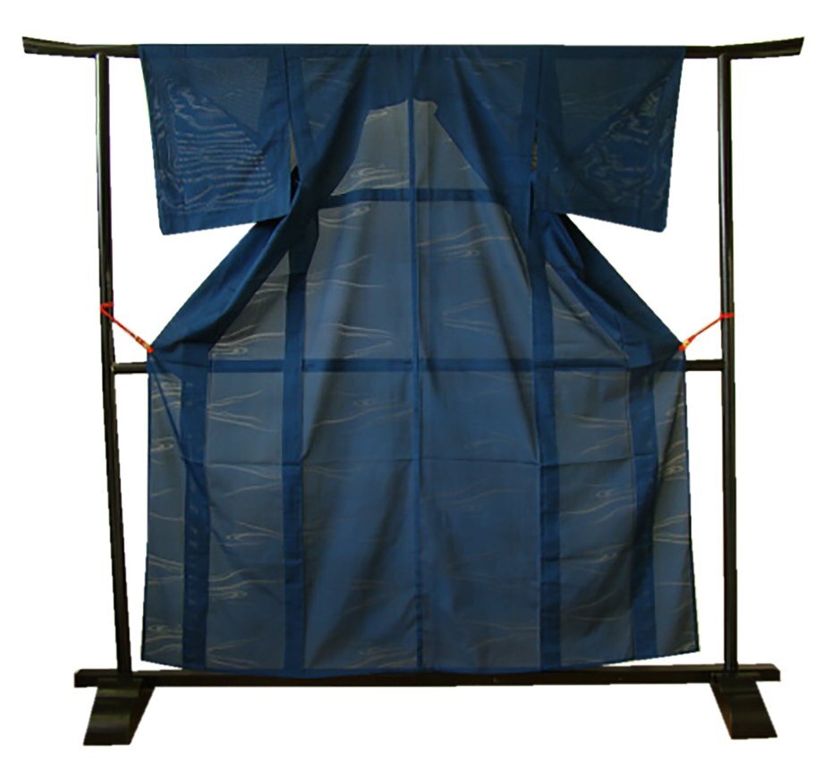 Yahoo!オークション - 時代屋 裄63.3cm S寸 夏物 紗 紺色 色無地 小...