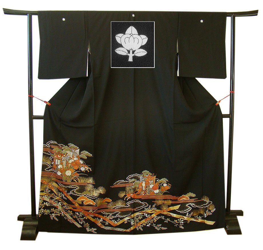 Yahoo!オークション - 時代屋 裄67.1cm 結婚式 一越地 金彩加工染柄 ...