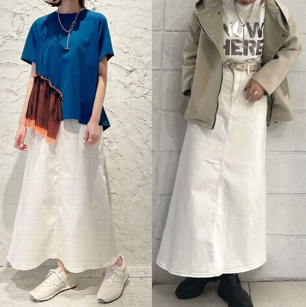 Yahoo!オークション - SURT サート ホワイト マキシデニムスカート