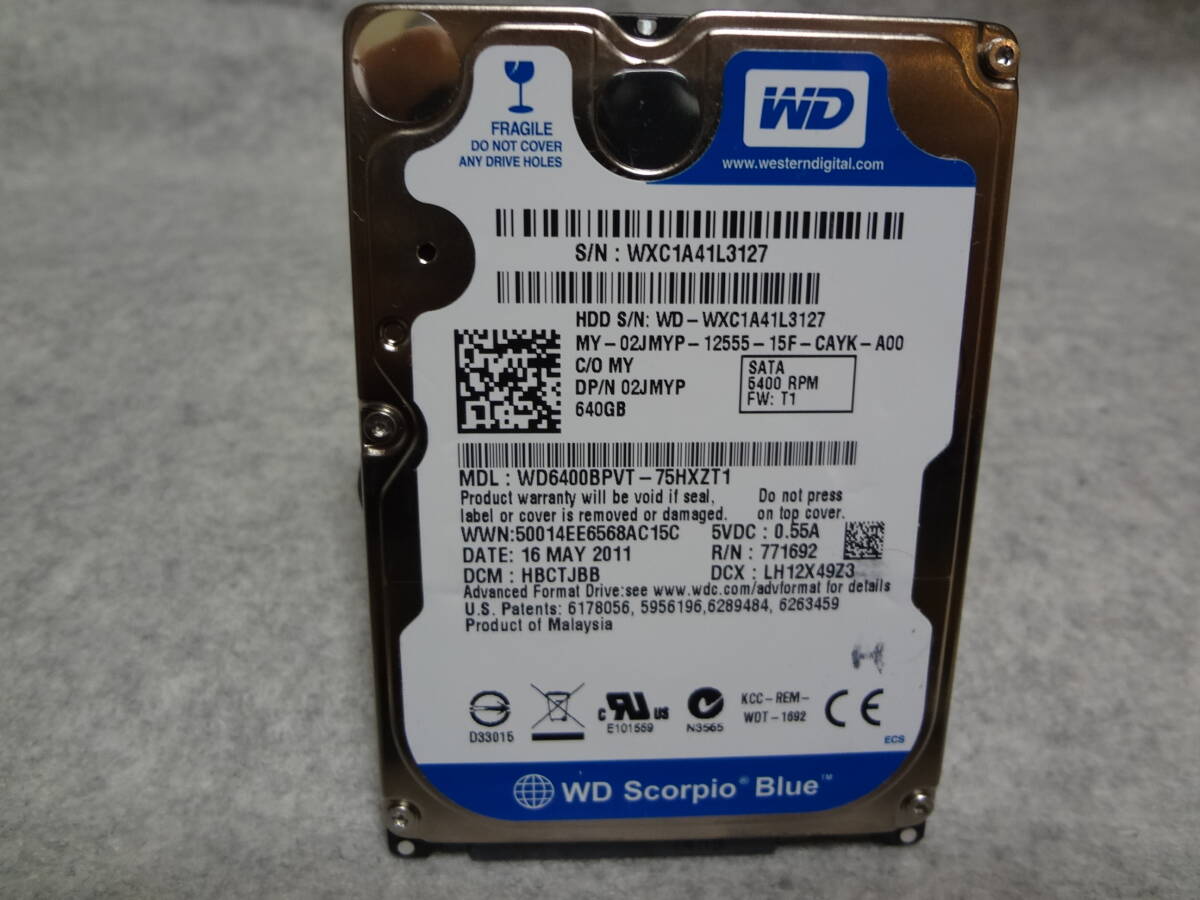 Yahoo!オークション - Western Digital WD6400BPVT 640GB 2.5インチ 稼...