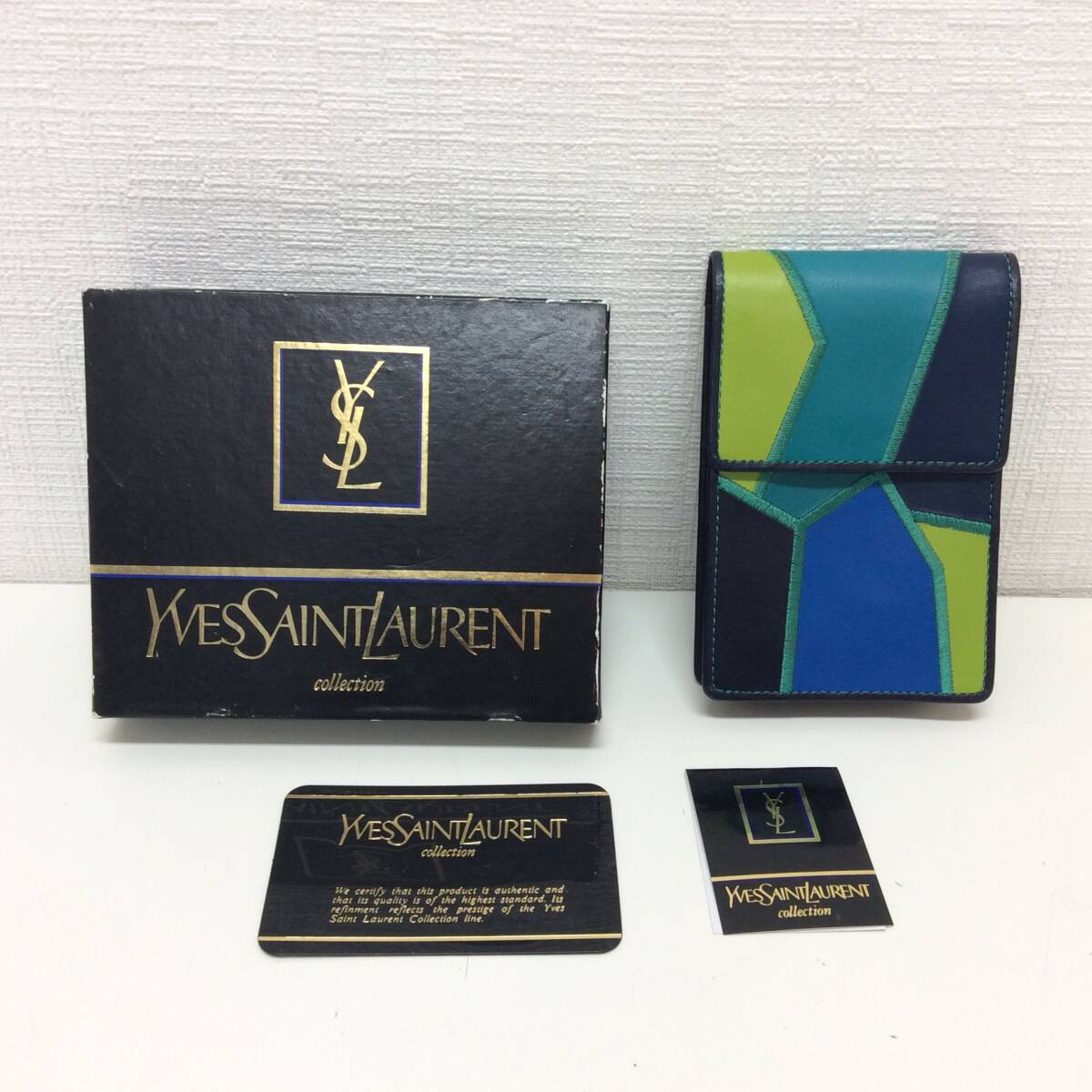 1541 YVS イブサンローラン タバコケース ブランド ステンドグラス パズル レザー シガレットケース 煙草入れ 12×8×2 ㎝/約(たばこポーチ)｜売買されたオークション情報 ...