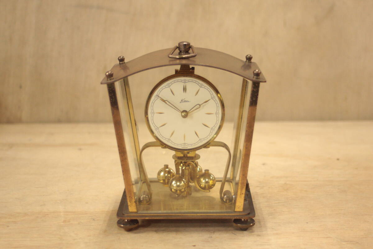 Yahoo!オークション - P96 Kern ドイツ製 回転振り子 機械時計 置き時...