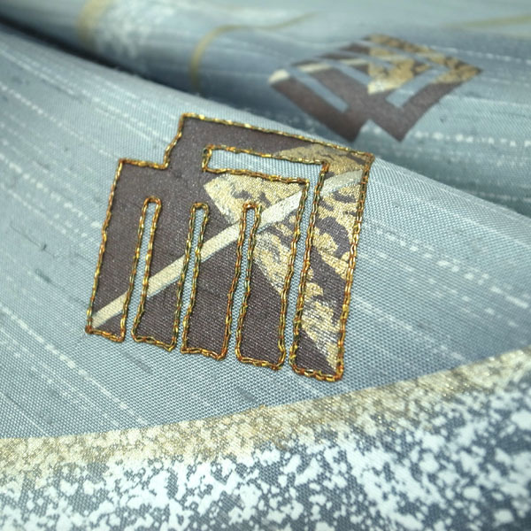袋帯 牛首紬 紬 つむぎ 極上 刺繍 染め柄 染柄 流線 源氏香 袋帯 牛首紬 紬 つむぎ 極上 刺繍 染め柄 染柄 流線 源氏香