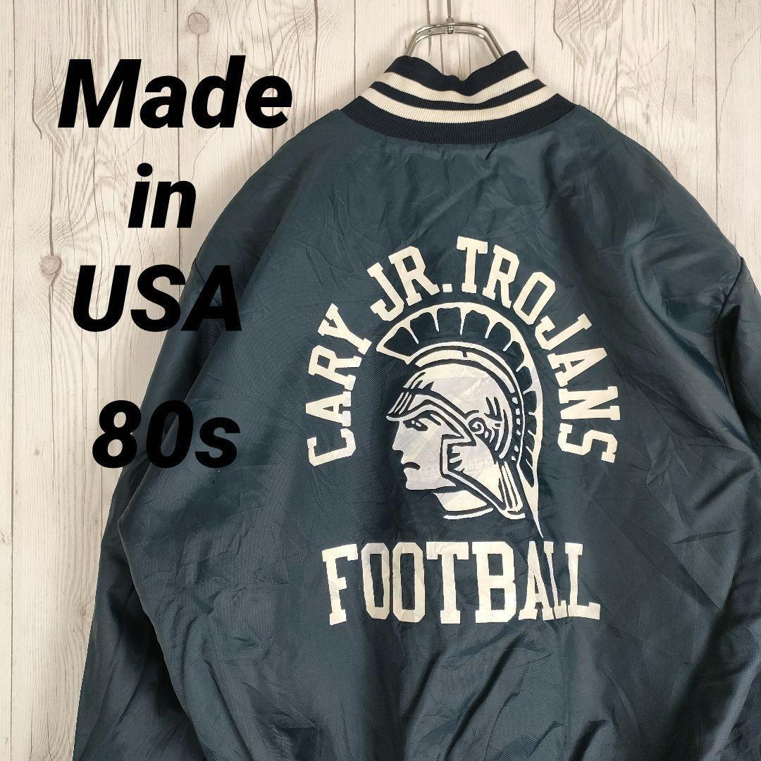 USA製 ナイロンジャケット スタジャン 良デザイン 80s ネイビー USA製 ナイロンジャケット スタジャン 良デザイン 80s ネイビー