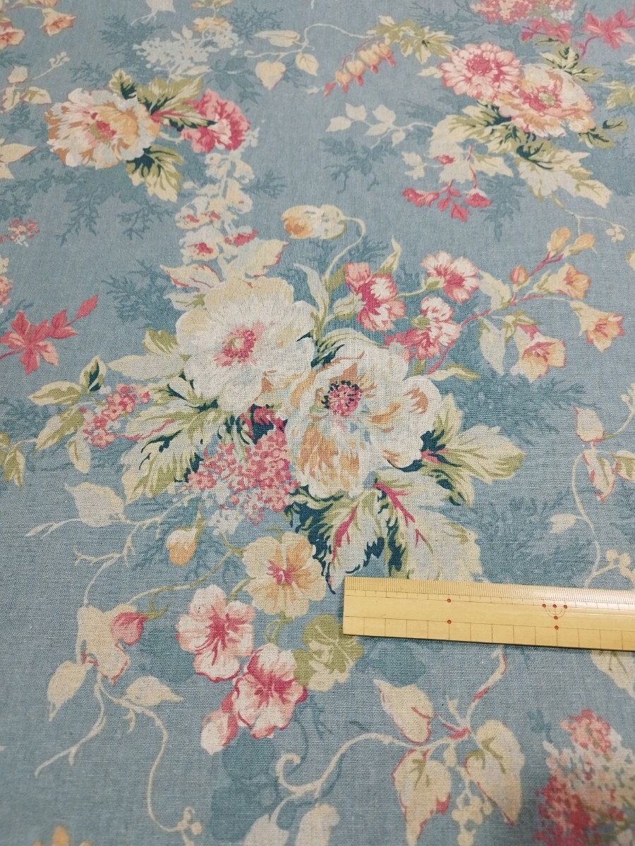 Yahoo!オークション - 綿麻 ブルー 花束 110cm×50cm YUWA